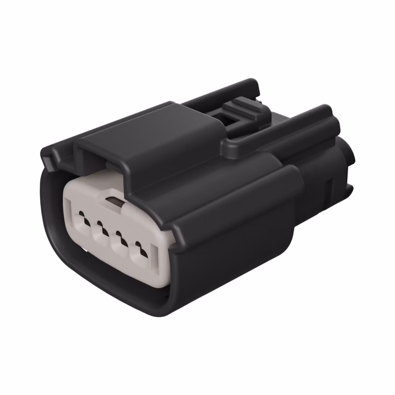 MX150 Mat-Sealed Female Connector Assembly, Single Row, 4 Circuits, Keying Option C, Dark Gray for sale