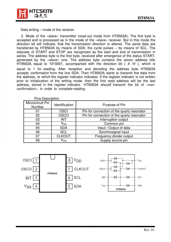 HT8563ARZ technical document page 9
