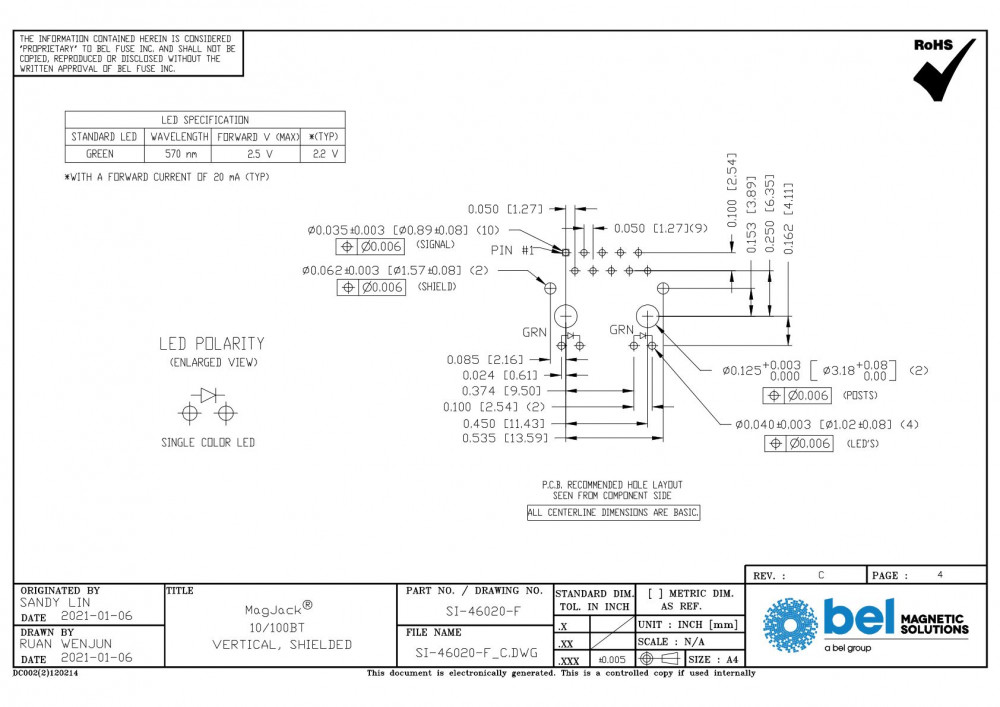Bel Fuse SI-46020-F technical drawing page 3