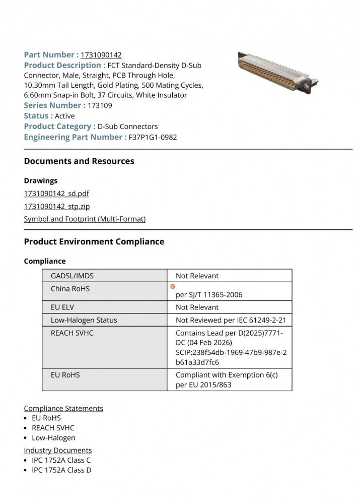 MOLEX drawing page 1