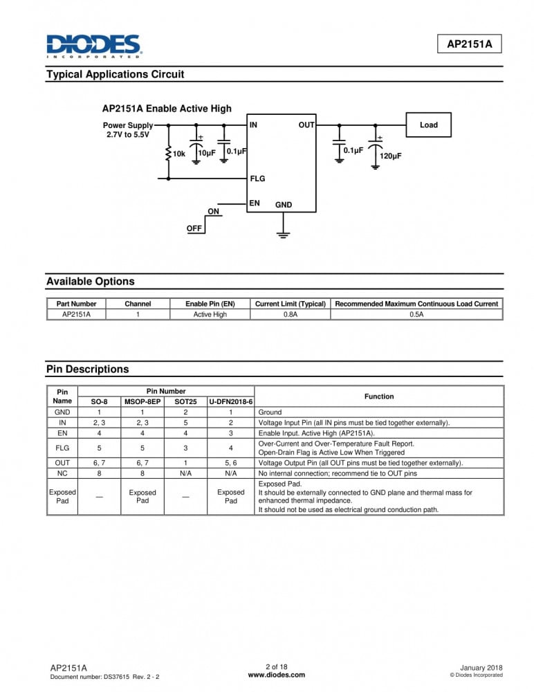 AP2151AS-13 datasheet page 2