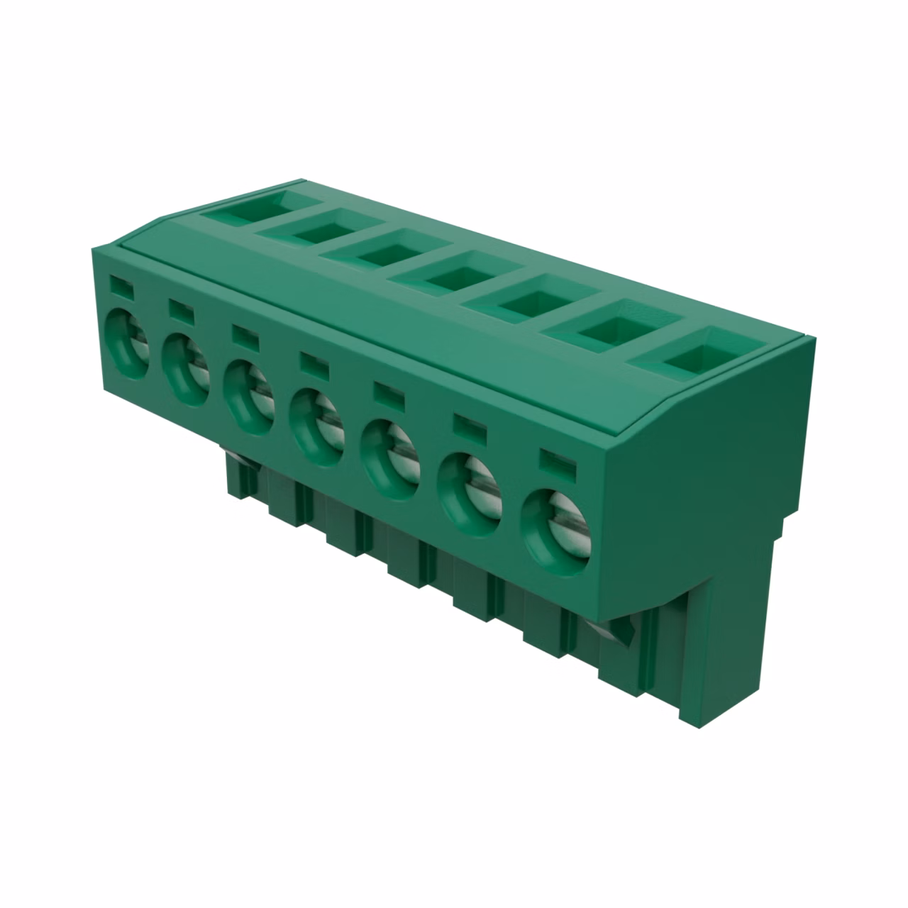5.08mm Pitch Eurostyle Horizontal Plug, with Reverse Imprinting, Green Housing, 7 Circuits for sale