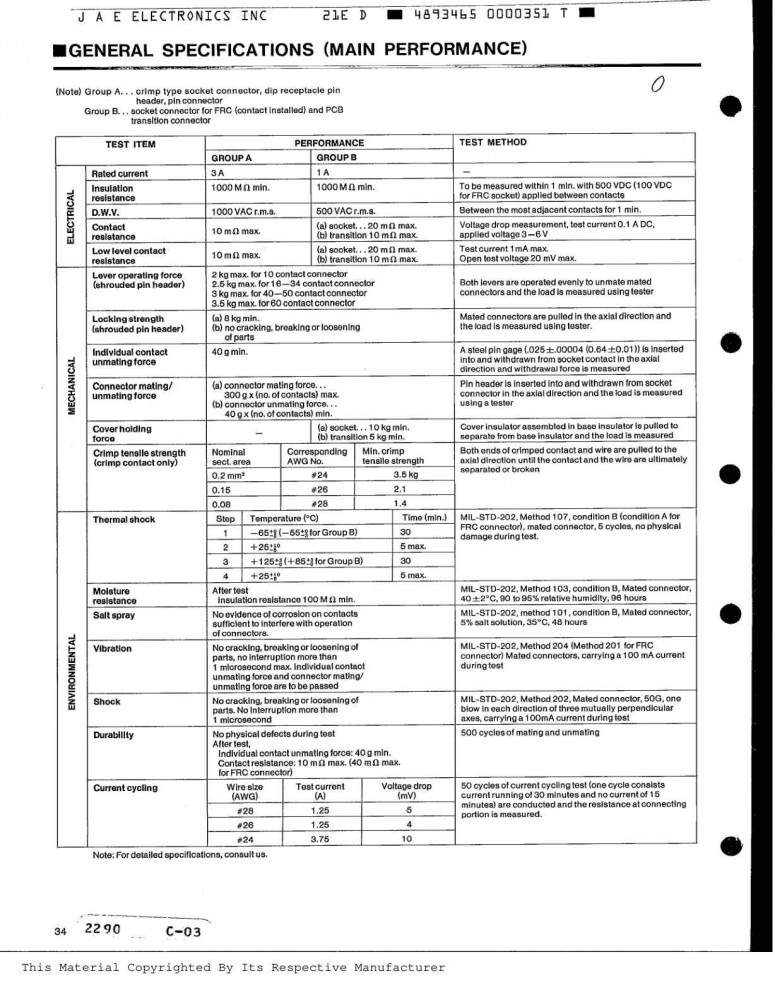 JAE PS-20BD2-1 technical document page 3