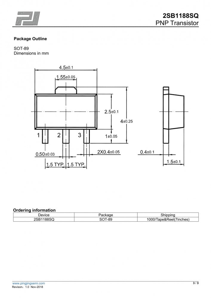 2SB1188SQ-Q datasheet page 3