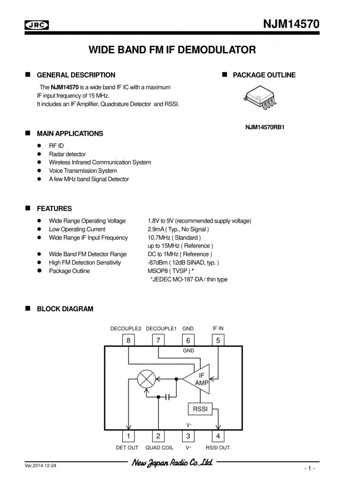 NJM14570 datasheet page 1