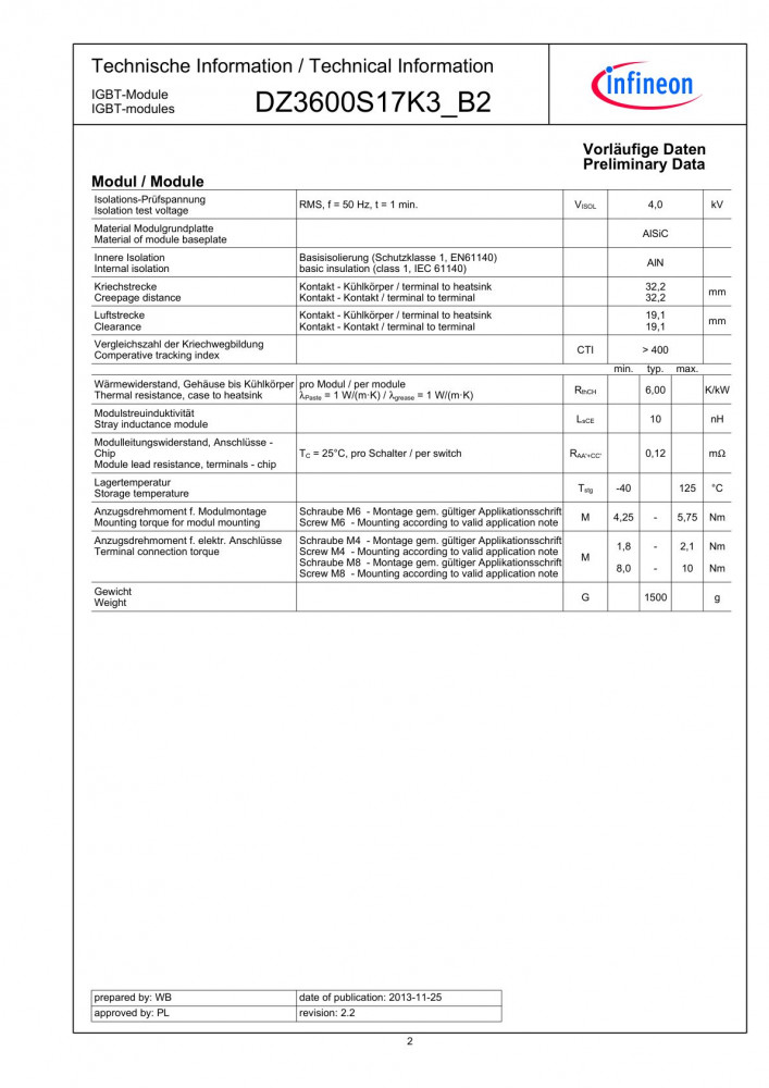 DZ3600S17K3B2 technical document page 2