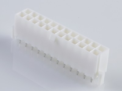 Mini-Fit Jr. Vertical Header, 4.20mm Pitch, Dual Row, 20 Circuits, without Snap-in Plastic Peg PCB Lock, Tin, Natural