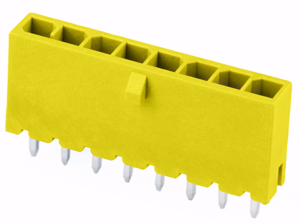 Micro-Fit+ Versa Color Vertical Header, Through Hole, 3.00mm Pitch, Single Row, 6 Circuits, 0.76µm Gold (Au) Plating, Glow-Wire Capable, Red