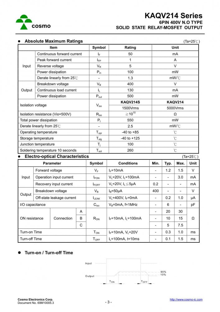 KAQV214A datasheet page 3