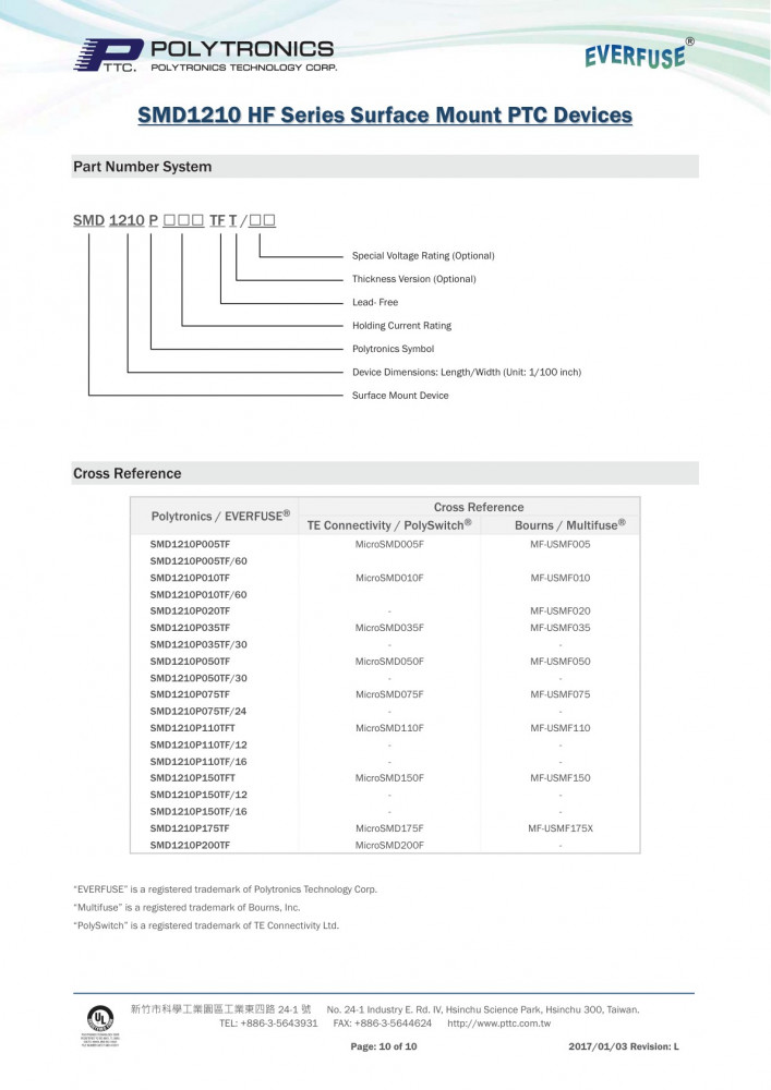 PTTC SMD1210 HF datasheet page 10