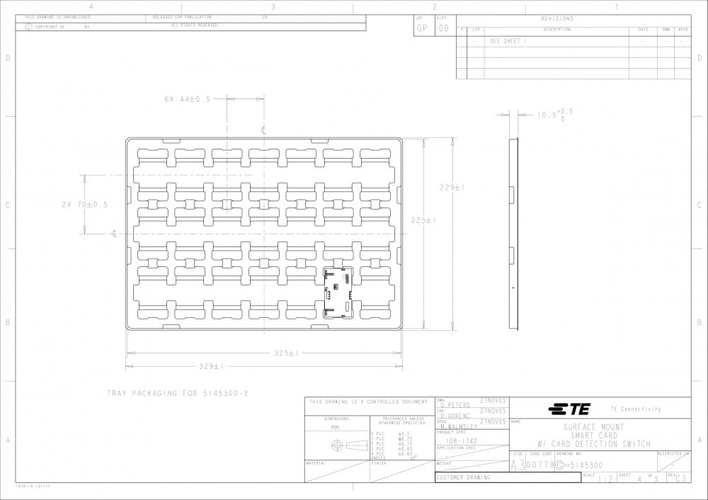 TE Connectivity 5145300-3 technical drawing sheet 4