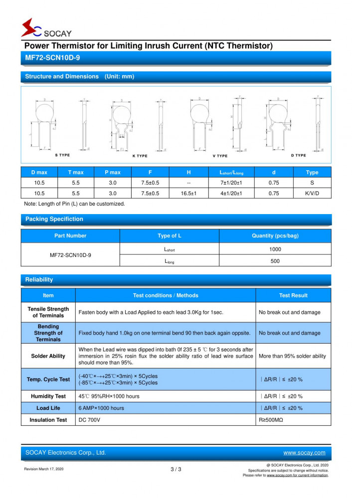 MF72-SCN10D-9 datasheet page 3