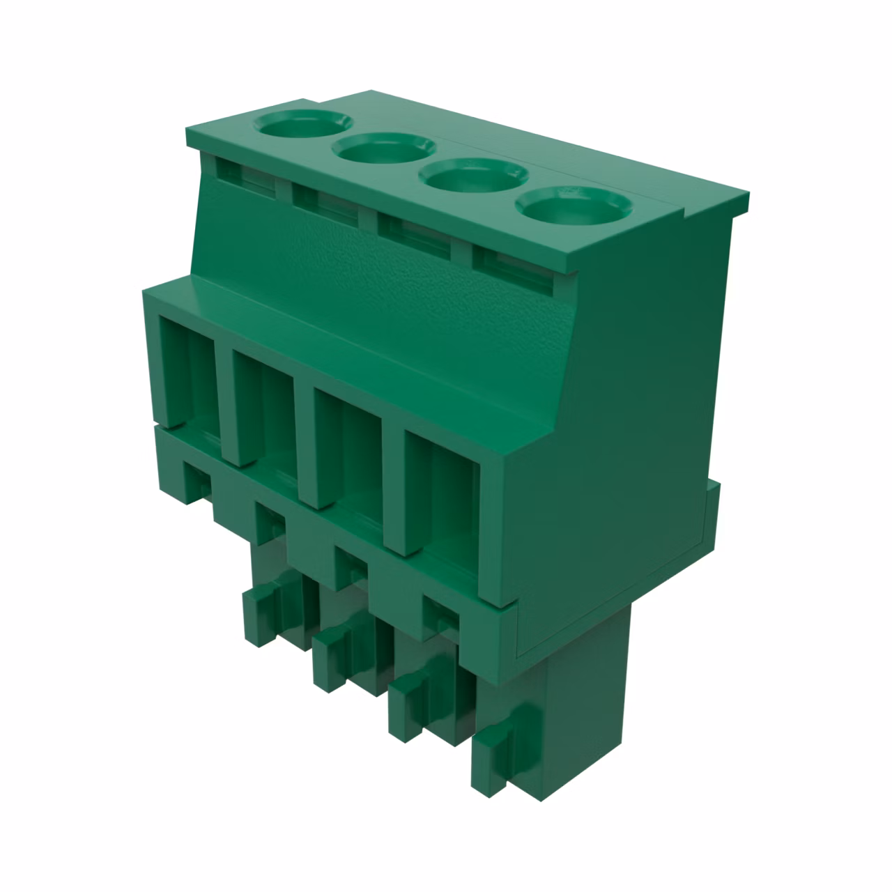 3.81mm Pitch Eurostyle Vertical Plug, with Reverse Imprinting, Front Wire Entry, Green Housing, 4 Circuits for sale