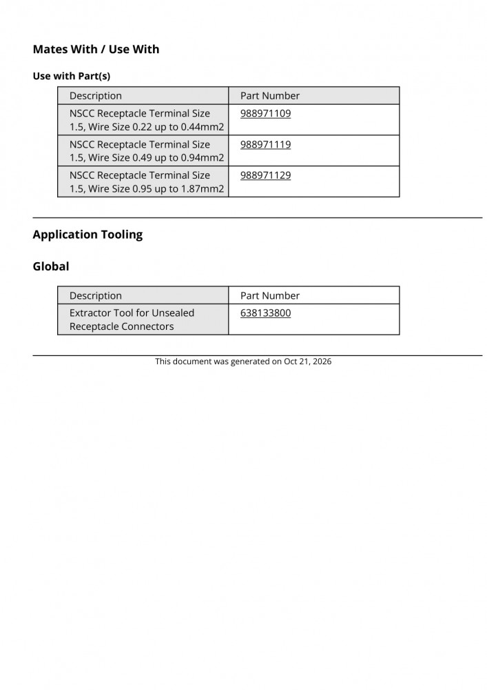 Technical document image 3 for MOLEX 988171048