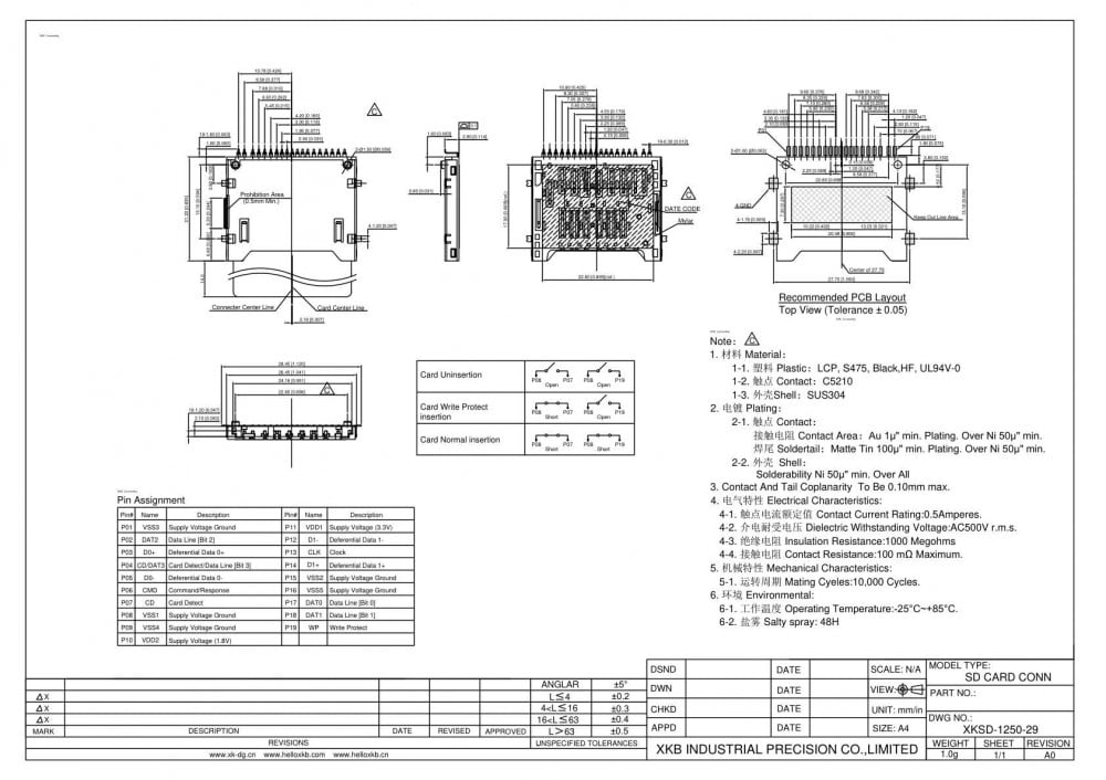 XKSD-1250-29 technical drawing page
