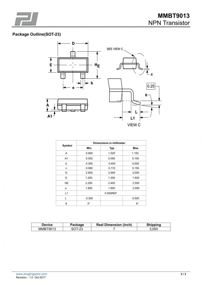MMBT9013H datasheet page 3