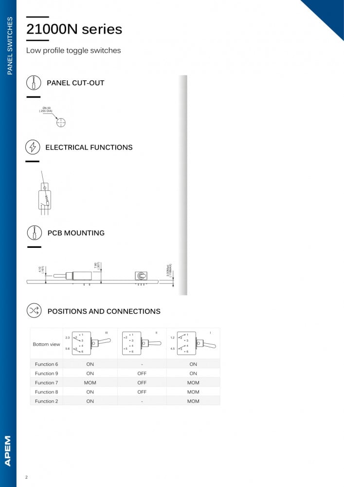 APEM 21137NA datasheet page 2