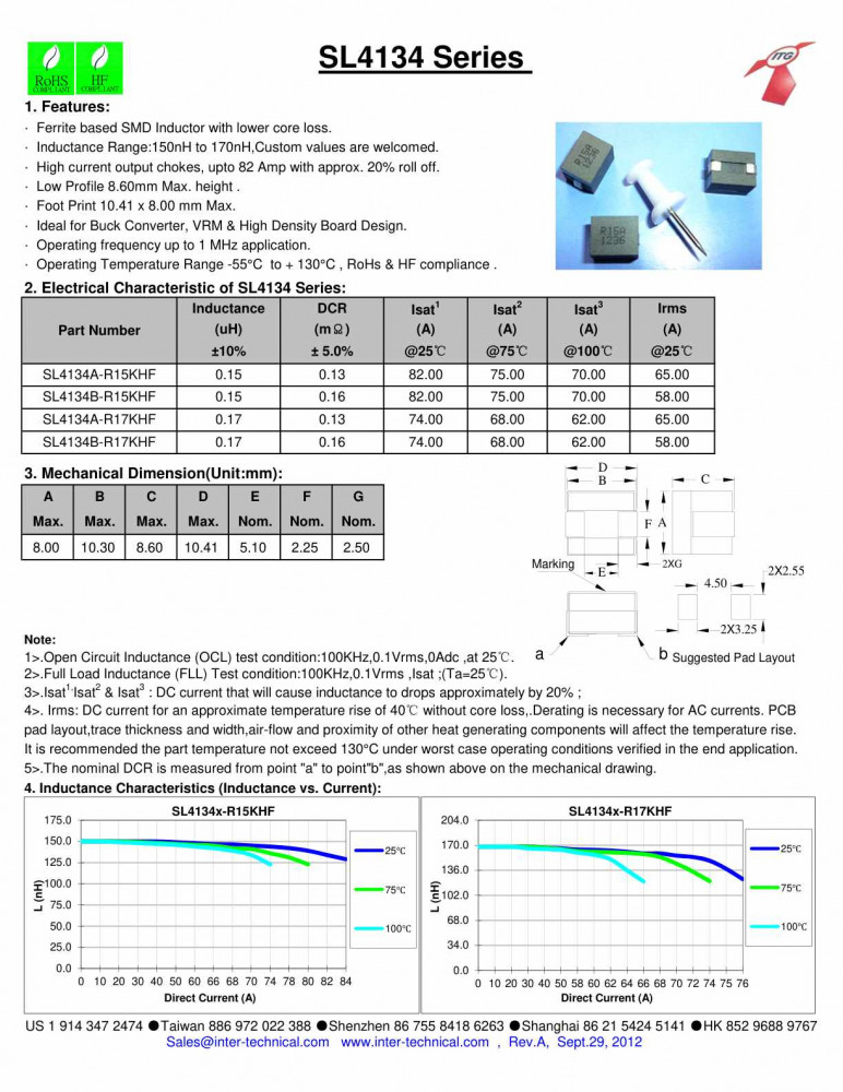 SL4134 technical document page 1