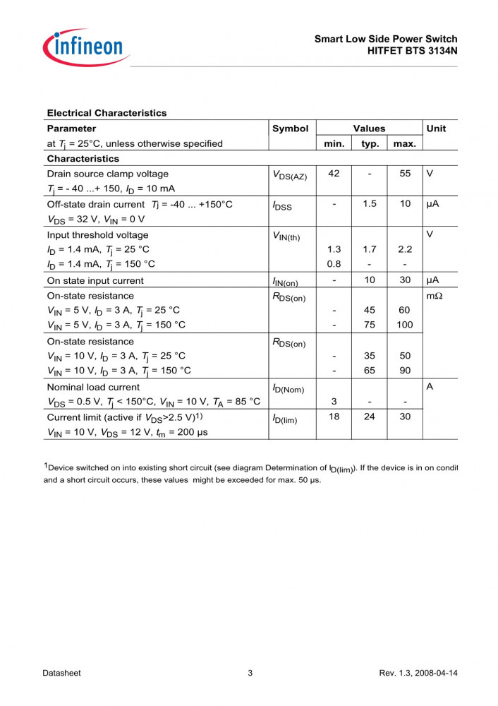 BTS3134NHUMA datasheet page 3