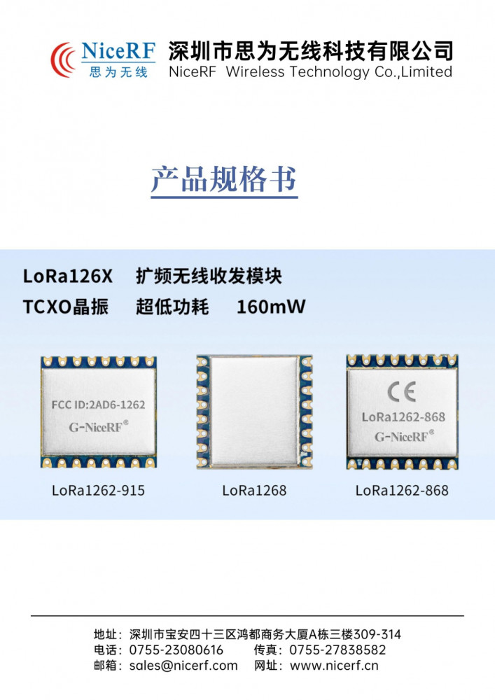 LORA1262-868TCXO datasheet page 1