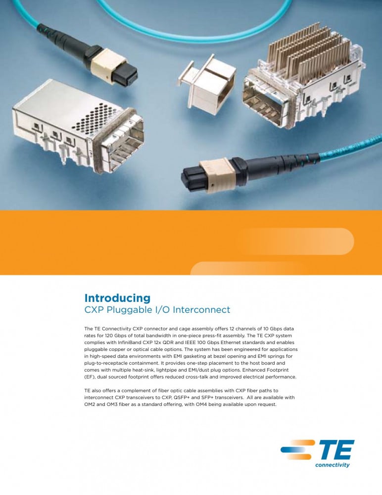 TE Connectivity CXP product document page 1