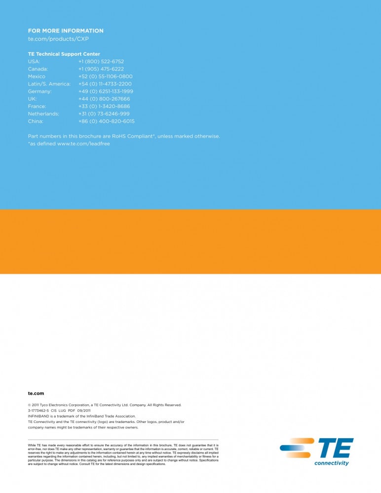 TE Connectivity CXP product document page 4