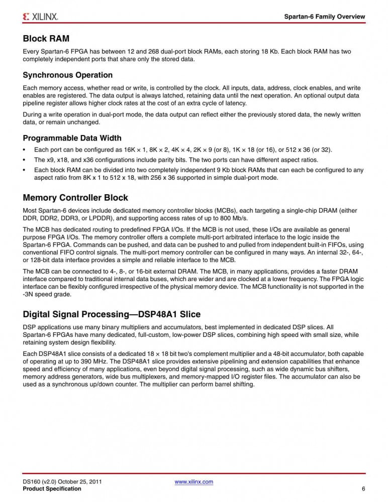 Spartan-6 DS160 page 6