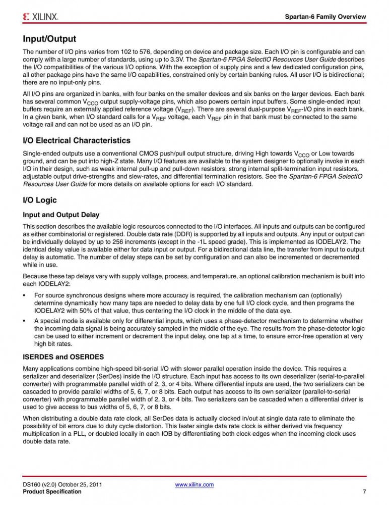 Spartan-6 DS160 page 7