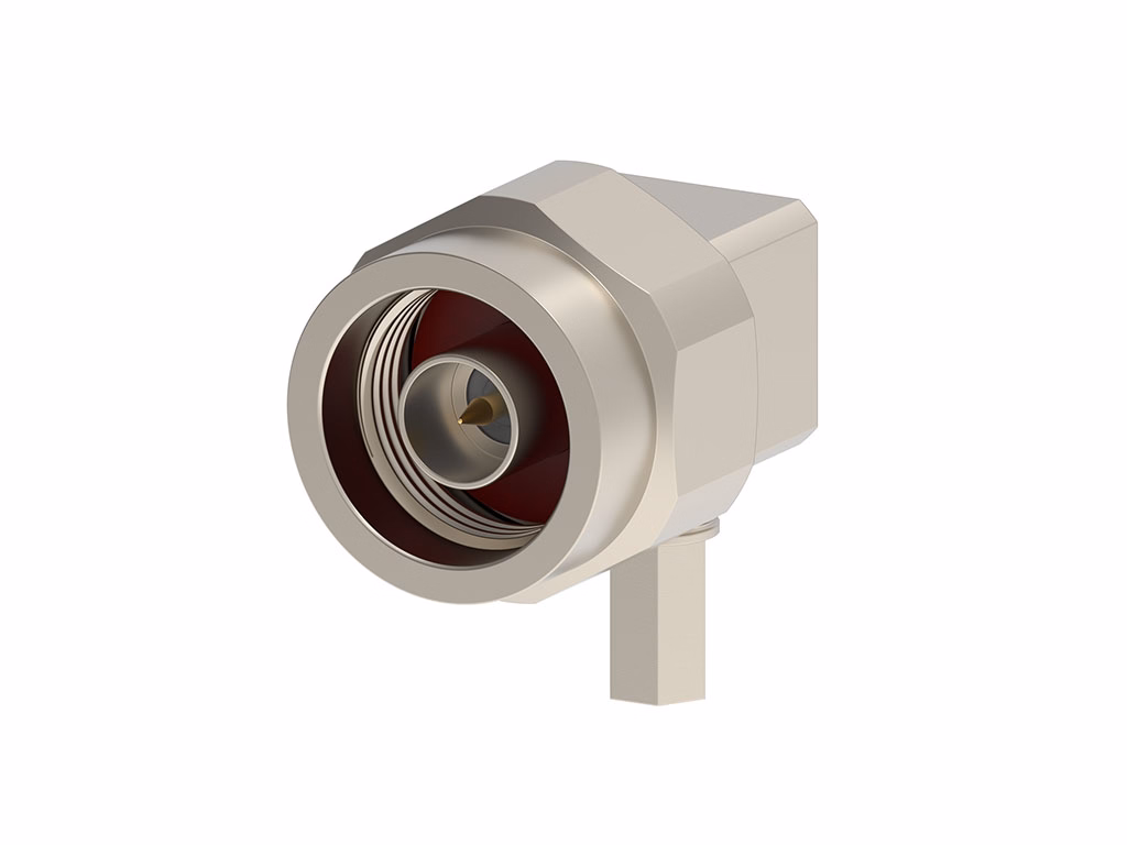 N Jack, Straight, Bulkhead, Crimp, RG-178, RG-196 Cable, Brass Body, Nickel (Ni) Plated, with Jam Nut and Lockwasher, IP68, Tray, 50 Ohms