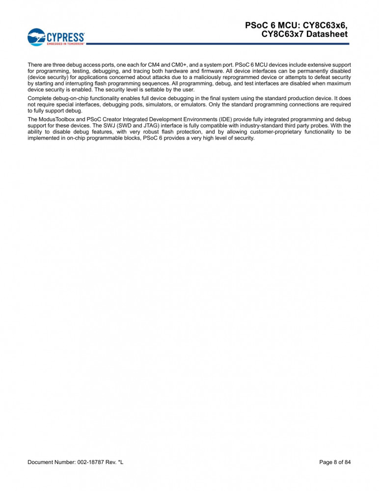 CY8C6347BZI-BLD54 datasheet page 9