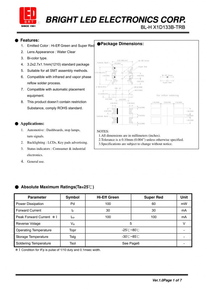 BL-HX1D133B-TRB datasheet page 1