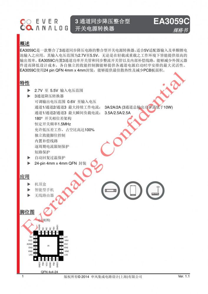 EA3059CQDR technical document page 1