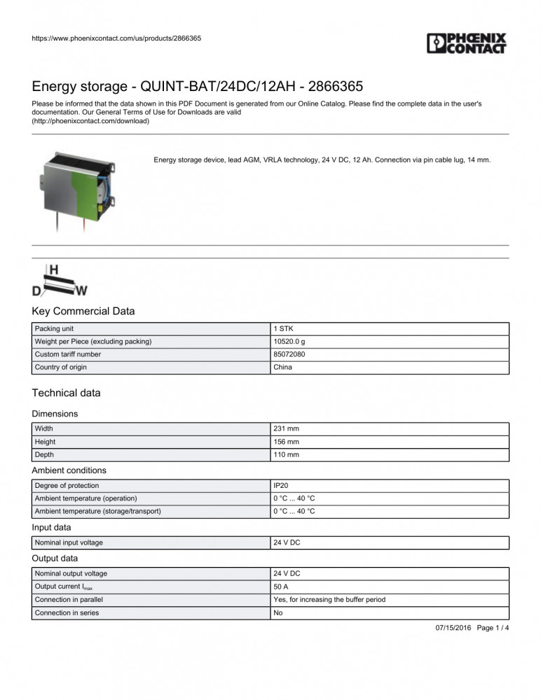 Product documentation page 1
