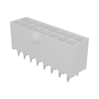 Mini-Fit Jr. Vertical Header, 4.20mm Pitch, Dual Row, 16 Circuits, without Snap-in Plastic Peg PCB Lock, PA Polyamide Nylon 6/6 94V-0, Matte Tin, Natural for sale