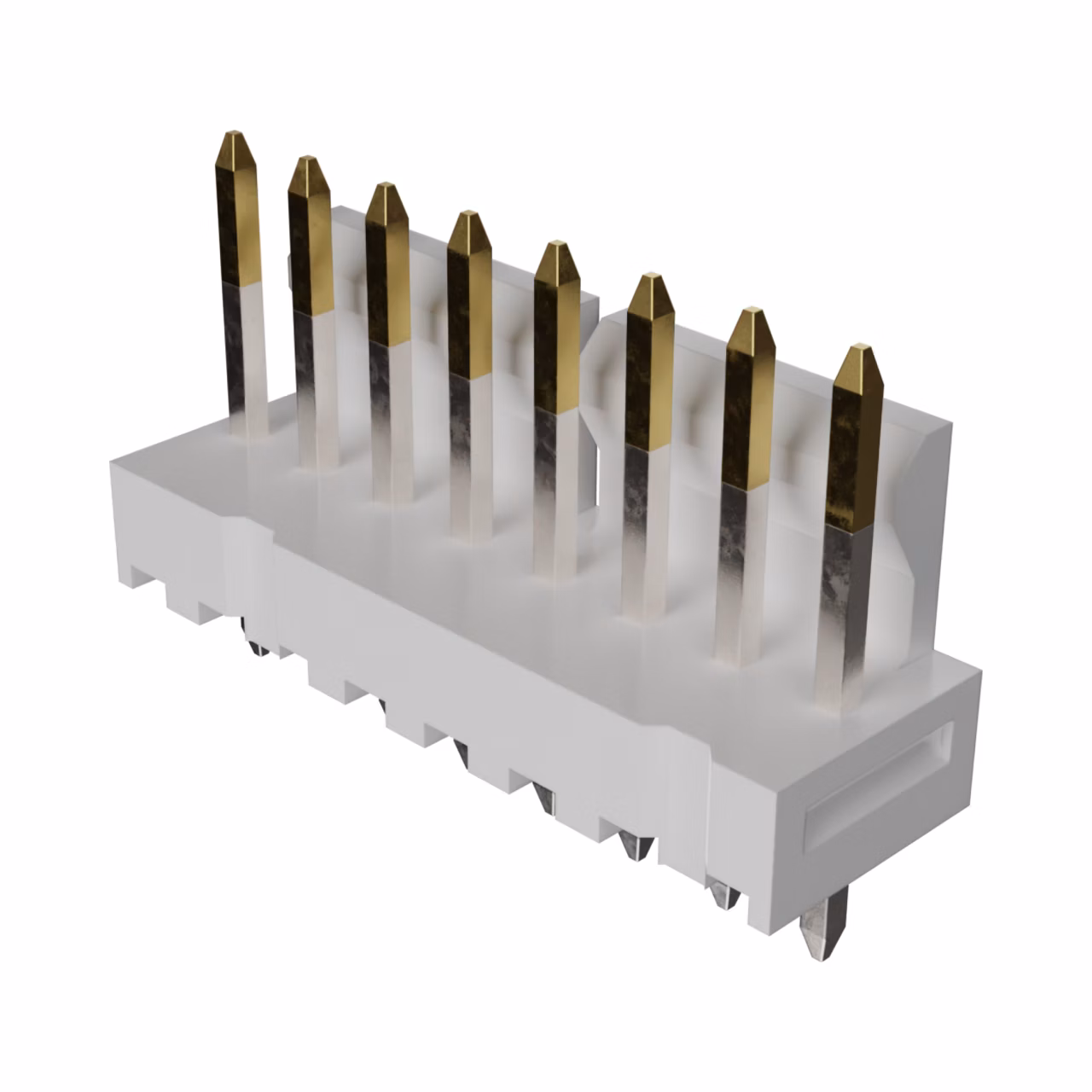 KK 254 Solid Header, Vertical, with Friction Lock, 8 Circuits, 0.76µm Gold (Au) Plating, 2.79mm Tail Length, Bag for sale
