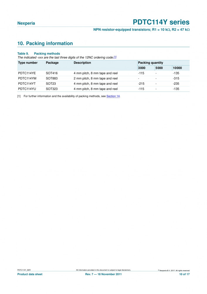 PDTC114YU datasheet page 10
