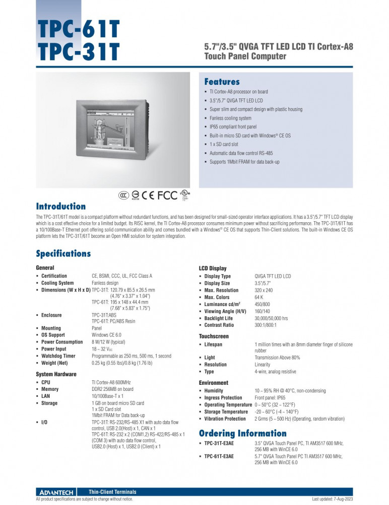 TPC-61T technical document page 1