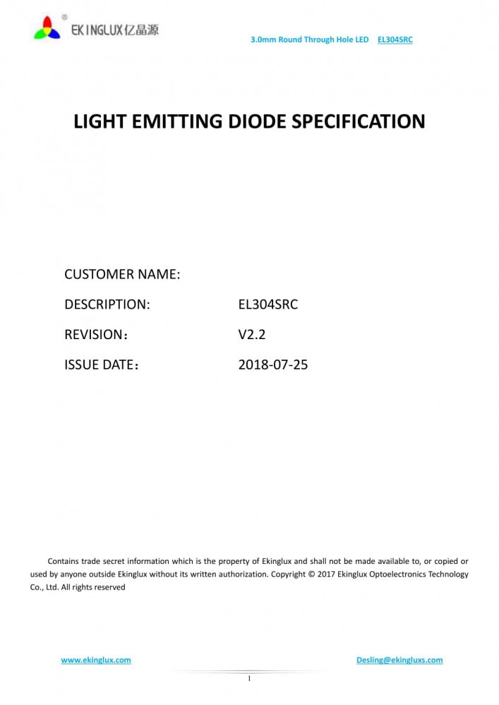 EL304SRC datasheet page 1