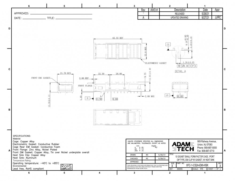 XFC-1-CS2A-EMI-HSK technical drawing page 1