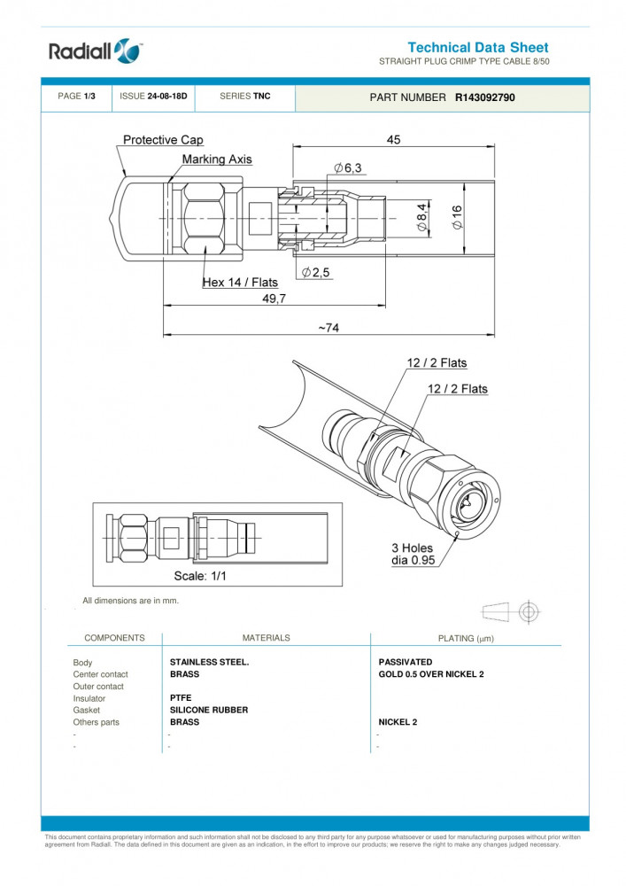 Radiall R143092790 TNC datasheet page 1