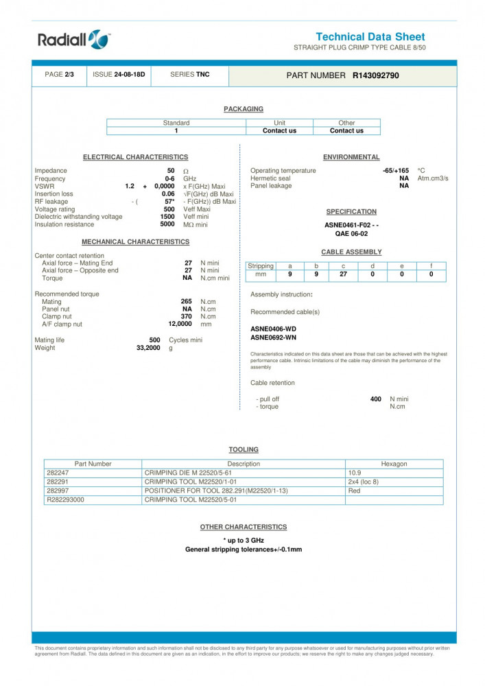 Radiall R143092790 TNC datasheet page 2