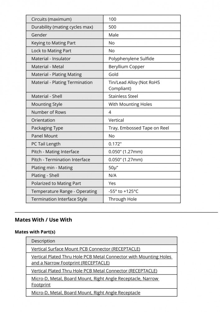 Technical document page 2 for MK-415-100-145-0000