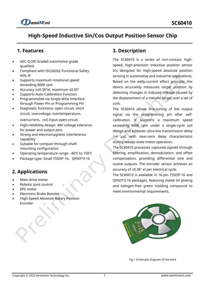 SC60410 datasheet page 1