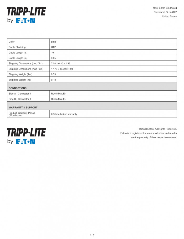 N001-010-BL-R technical document page 2