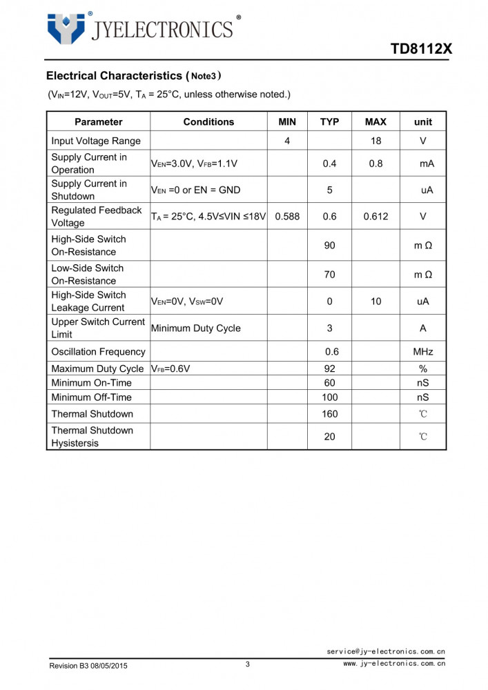 TD8112X datasheet page 3