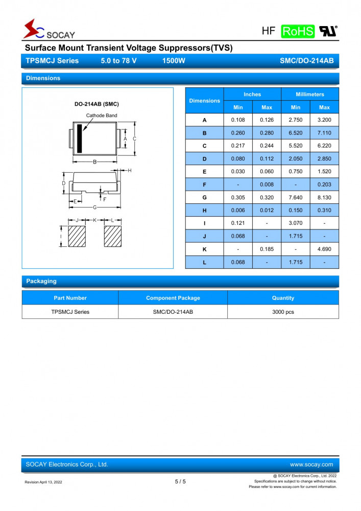 TPSMCJ series datasheet page 5