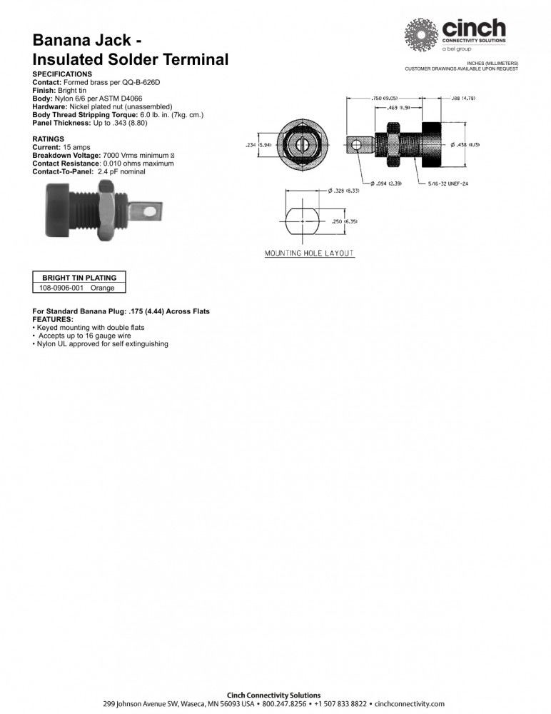 Bel Fuse 108-0906-001 technical document preview