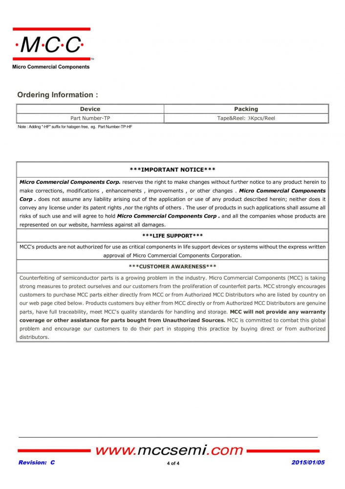 MCC SK510L-TP datasheet page 4