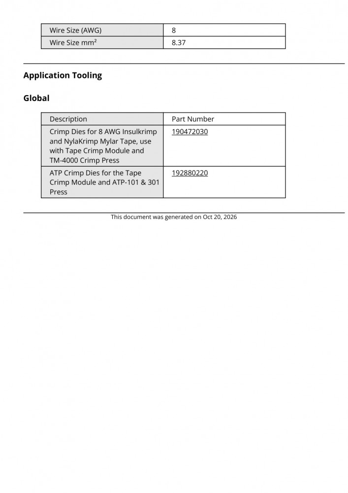 Technical document page 3 for Molex 190670026