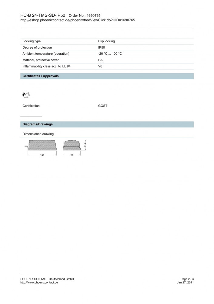 Phoenix Contact 1690765 product documentation page 2